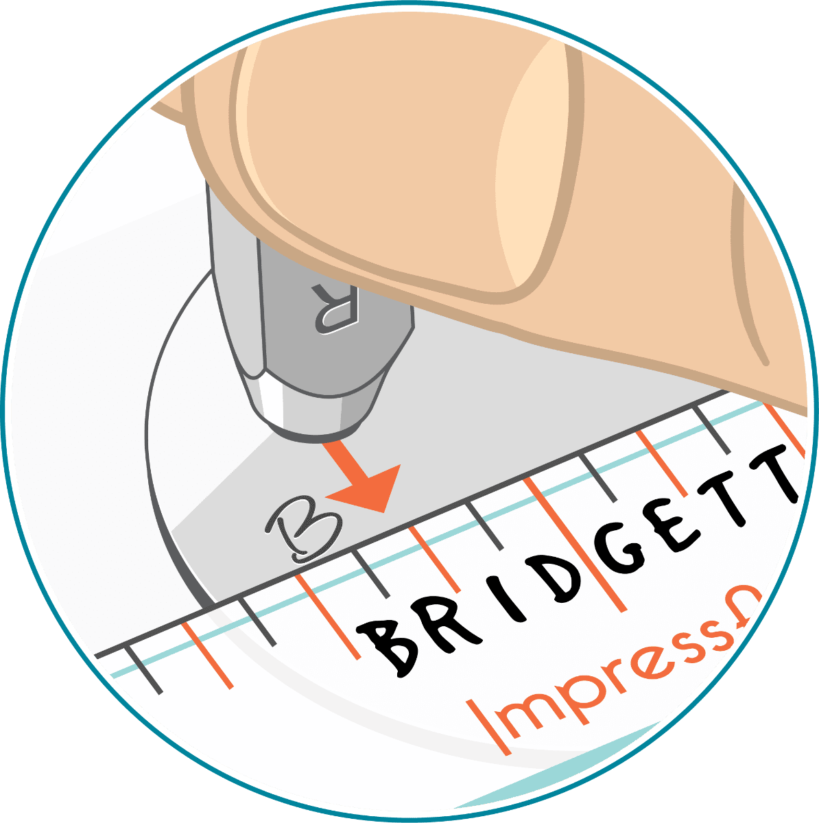 ImpressArt | Techniques - Stamping in a Straight Line