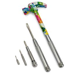 Flower Hammer w/ Phillips and Flat Head Screwdrivers, Pattern 1