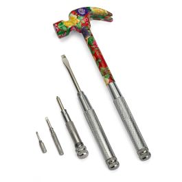 Flower Hammer w/ Phillips and Flat Head Screwdrivers, Pattern 6